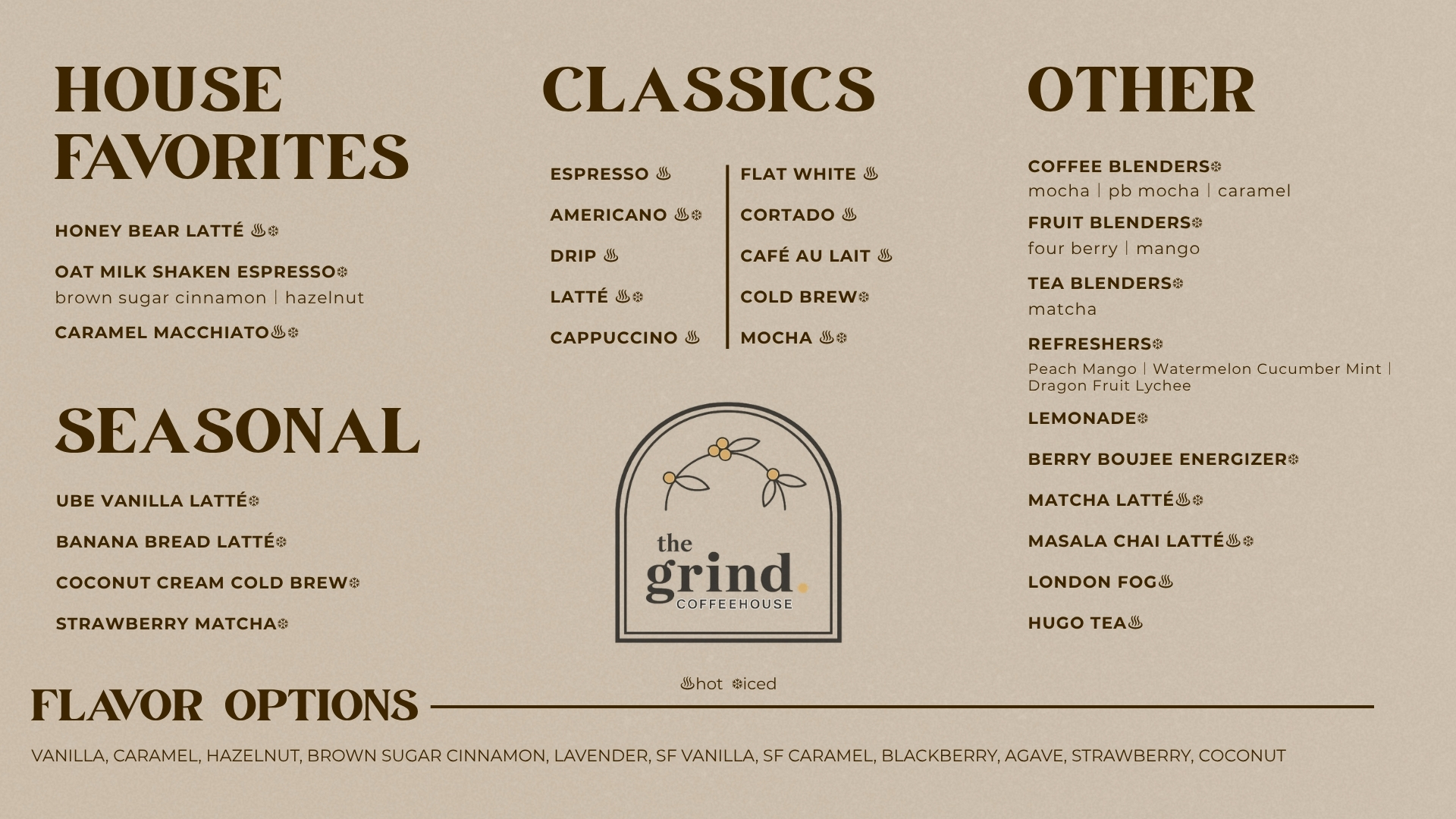 Menu – The Grind Coffeehouse